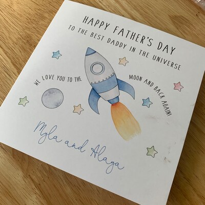 Personalised Father's Day Cards Rocket Fathers Day Cards - Etsy
