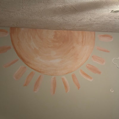 Large Half Sun Fabric Decal / Sun Wall Sticker / Kids Bedroom Decor ...