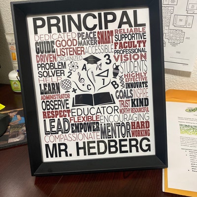 Personalized Principal Poster, Educator Gift, Gift for School Principal ...