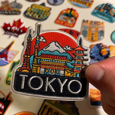 Tokyo, Japan Travel Patch Embroidered Iron on Sew on Badge Souvenir ...