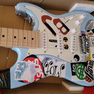 1996 BJ Guitars Billie Joe Armstrong Billie Joe Green Day Blue Guitar ...