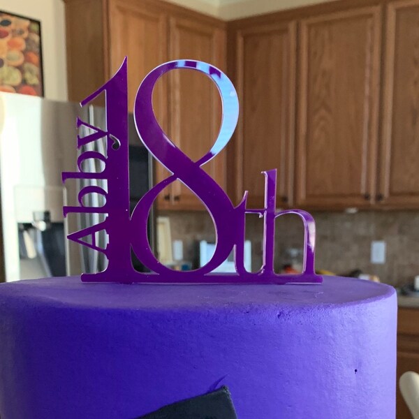 Beautiful 18th Birthday Cake Topper - Etsy