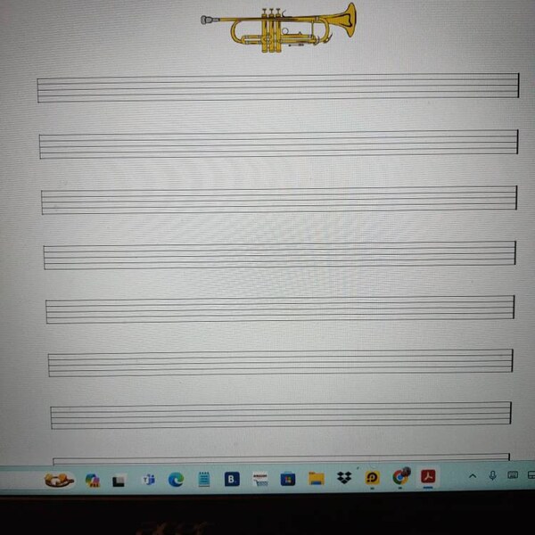 SAXOPHONE Printable Sheet Music Paper | Instant Download | Blank Staff ...