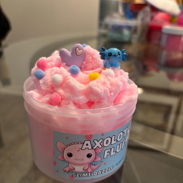 Axolotl Cloud Slime: Raspberry Sugar Scented, Axolotl Sprinkles - Etsy
