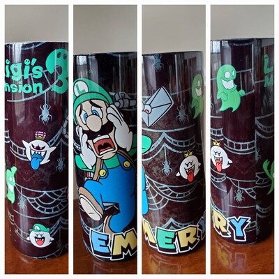 Mario Bros Starbucks Hot & Cold 20 Oz Skinny Tumbler Cup Water Bottle ...