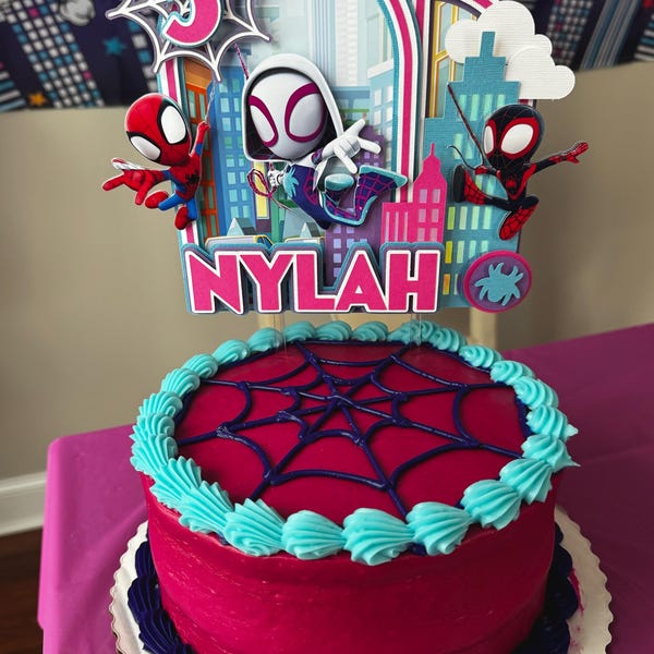 Girly Spider Girl Ghost Cake Topper Spidey and Friends Cake Topper ...