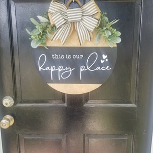 Front Door Decor This is Our Happy Place Front Door Wreath | Etsy