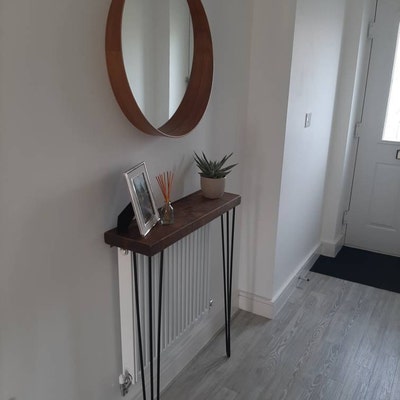 Omni Rustic Console Table With Black 3 Pin Hairpin Legs. - Etsy