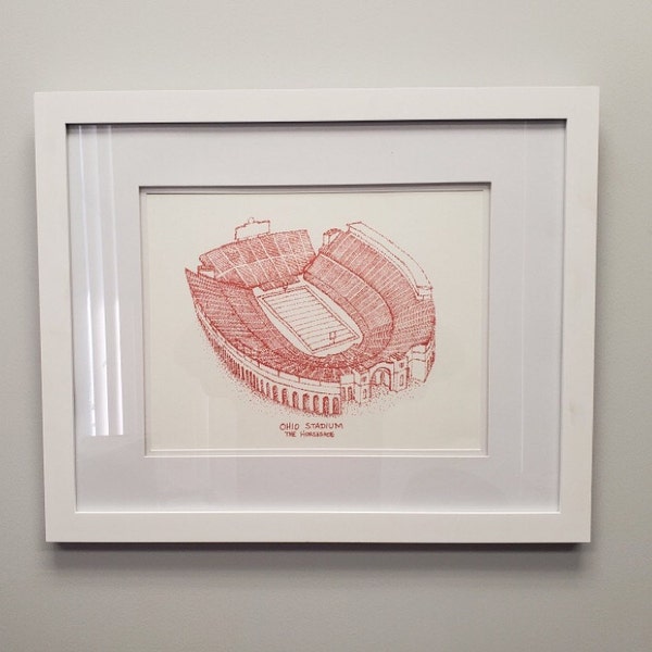 Ohio Stadium - Ohio State Buckeyes - Stipple Art Print - Stipple ...