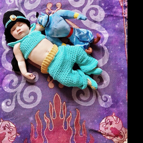 Princess Jasmine Inspired Costume/ Crochet Princess Jasmine Wig ...