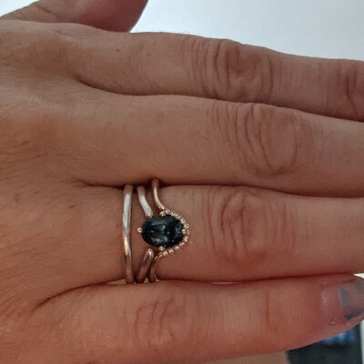 Double Open Ring, Double Band Ring, Sterling Silver Ring, Delicate Ring ...