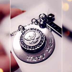 Marine Mom Custom Necklace, Hand Stamped Marine Corp Key Chain, US ...