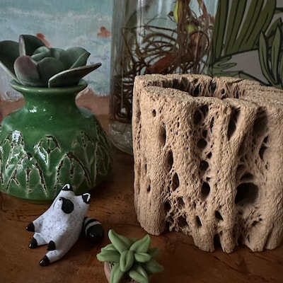 Made to Order Sitting Raccoon Totem, Clay Raccoon Figure, Handmade ...