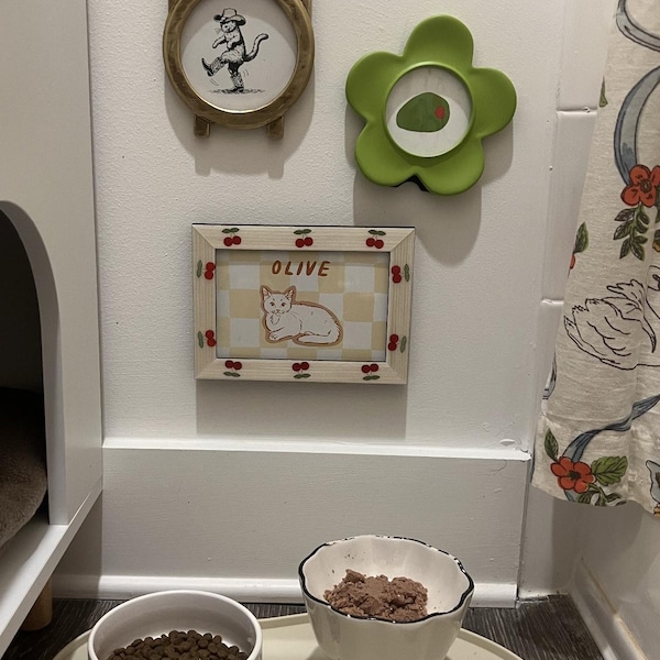 Custom Funky Pet Portrait, Cute Digital Cat Poster, Colorful Dog ...