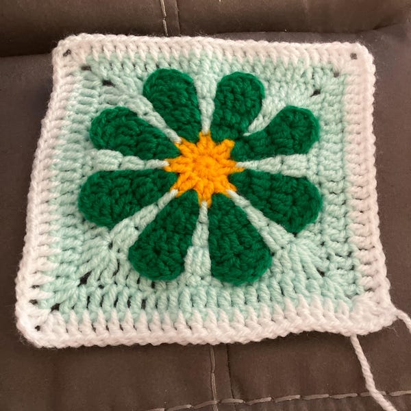 Turkish Granny Square, Big Crochet Granny Square, Crochet Pattern Retro ...