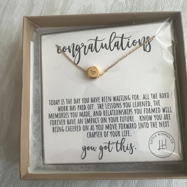 Graduation Gift Necklace for Her, Gold Heart Necklace, Meaningful ...