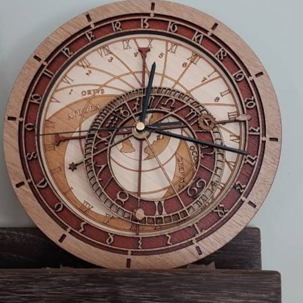 Prague Astronomical Clock in Wood - Limited Production - Etsy