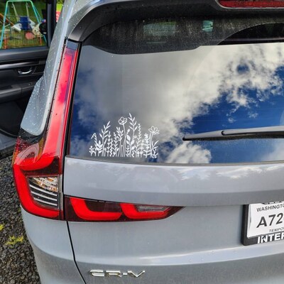 Wildflower Decal, Boho Car Decal, Flower Car Decal, Plant Lover Decal ...