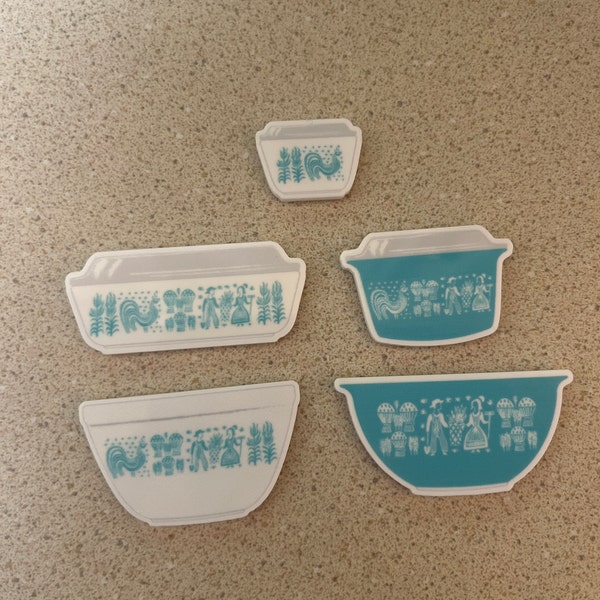 Pyrex Butterprint Turquoise Fridge Magnets: Vintage Kitchen Decor - Etsy