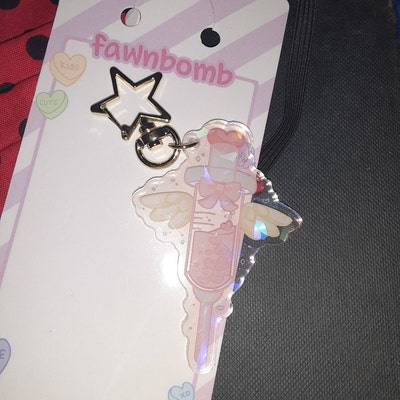 Angel and Demon Holographic Menhera Syringe Keychains - Etsy