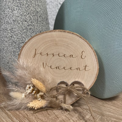 Wedding Ring Holder With Dried Flowers, Ring Cushion for Wedding Rings ...