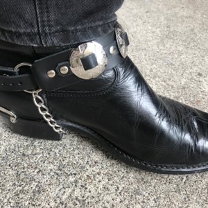Concho Boot Straps, Cowboy Boots Harness, Leather Bootstraps Conchos ...