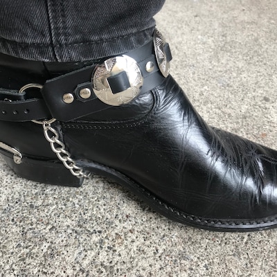 Concho Boot Straps, Cowboy Boots Harness, Leather Bootstraps Conchos ...