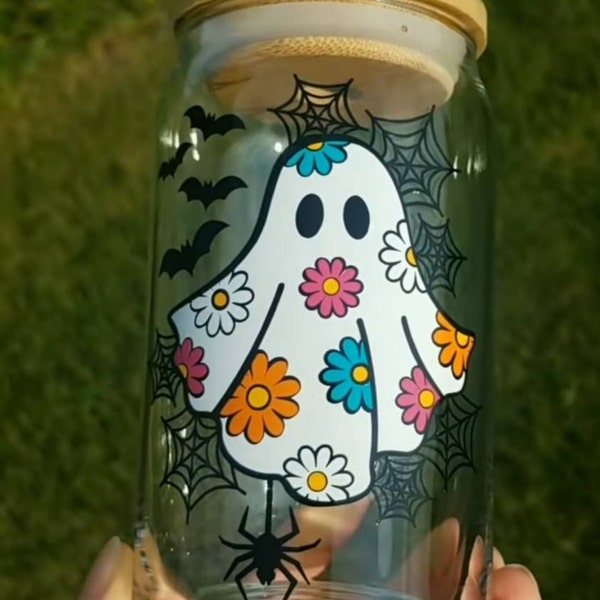 SPOOKY DAISY GHOST Svg, Cute Halloween Ghost Svg, Halloween Svg Design ...