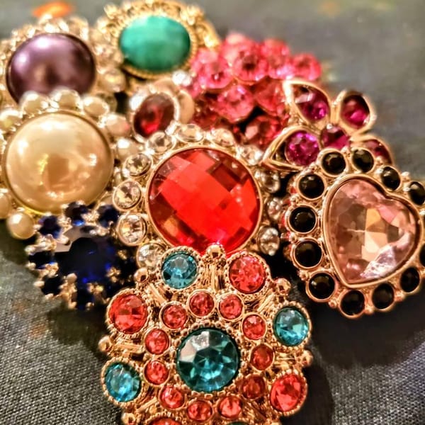 Victorian Style Buttons: Mixed Metal & Acrylic Embellishments - Etsy