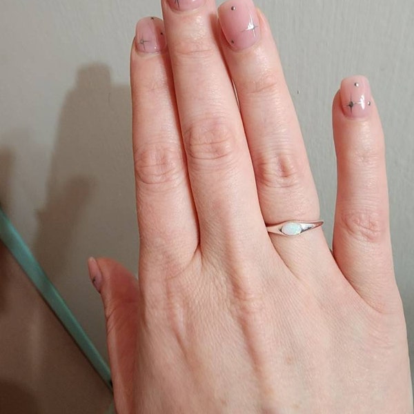 Emerald Cut Sapphire Engagement Ring, Dainty Diamond Bridal Ring ...