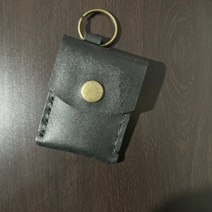 Leather Keychain, Leather Key Holder, Triangle Key Fob, Small Coin ...