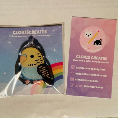 Yellow Duck Acrylic Bird Breed Keychain Cartoon Kawaii Exotic Pet Art ...