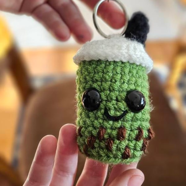 Boba Tea Keychain Crochet Pattern, Cute Crochet Tiny Boba Tea Amigurumi ...