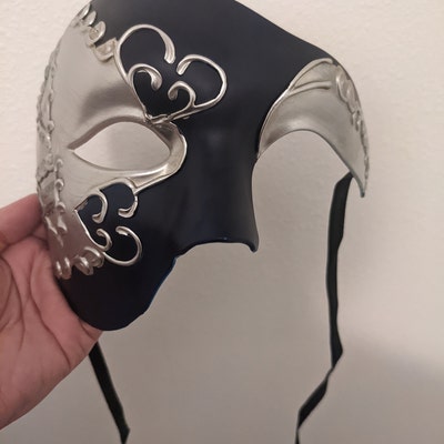 Phantom Half Face Navy Blue Masquerade Mask for Masquerade Parties, New ...