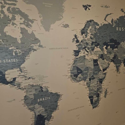 World Map Push Pin, Large Push Pin Map, World Map Pin Board, Cork World ...