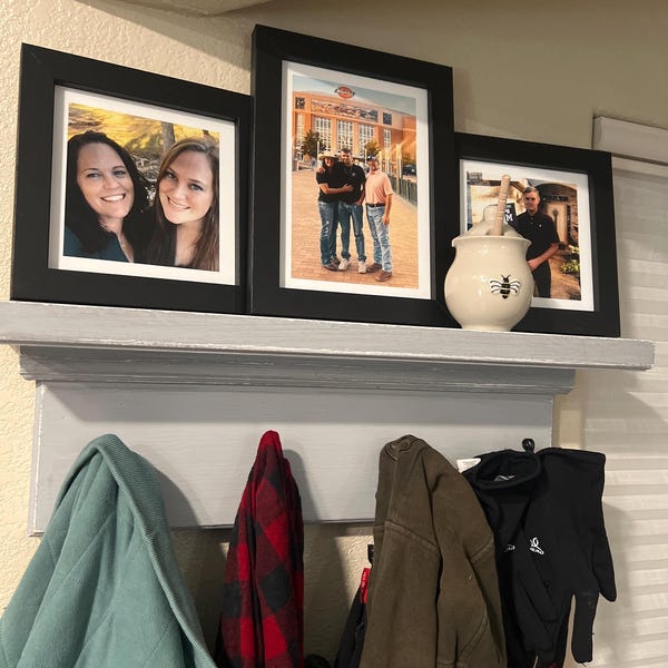 Farmhouse Coat Rack Wall Mounted Western Rustic Vintage Decor Railroad ...