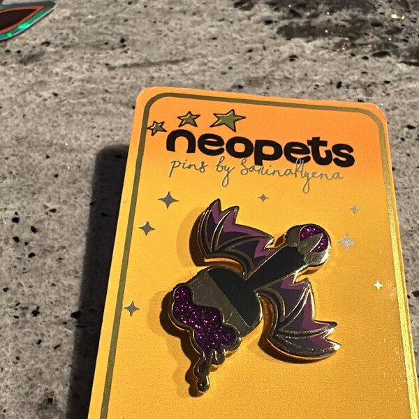 Neopets Paint Brush Darigan Brush Gold Glitter Small Enamel Pin - Etsy