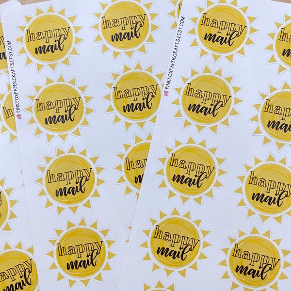Sunshine Happy Mail Sticker, Shipping Sticker Mail Sticker, Sending ...
