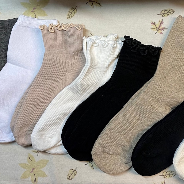High Ankle Autumn Fall Casual Knitted Women Fashion Socks - Etsy