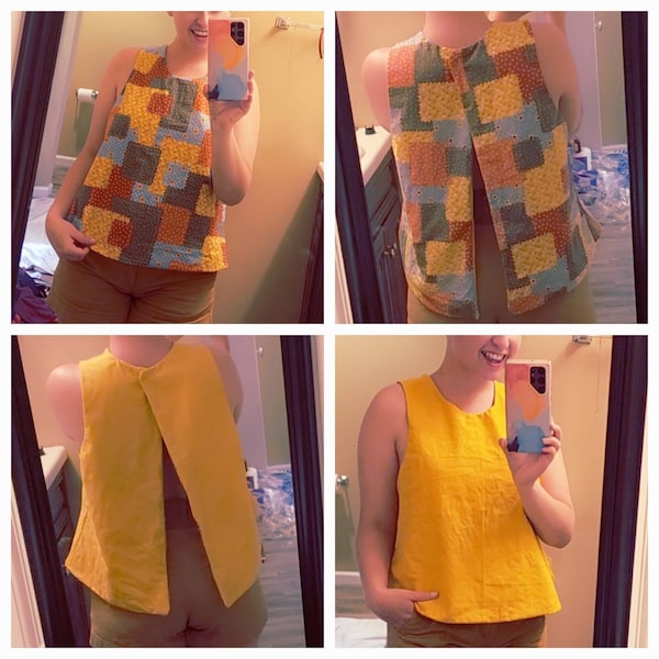 Open Back Smock Top - PDF Sewing Pattern - Etsy