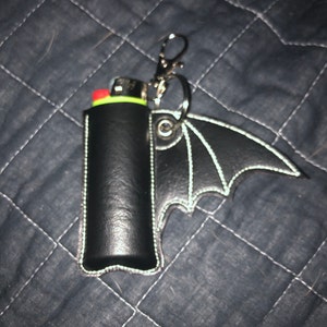 Bat Crazy Vegan Vinyl Faux Leather Black Demon Wing Lighter Case ...