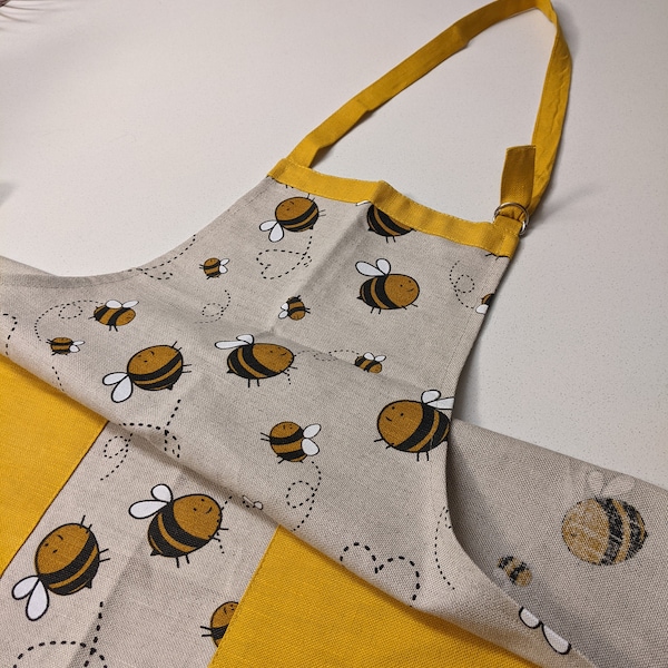 Linen Apron With Bees Design, Gift for Beekeeper, Gift for Women ...