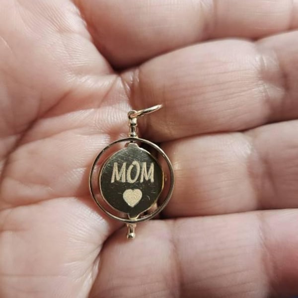14k/18k Solid Gold Rotating Memorial Locket With Custom Engraving ...
