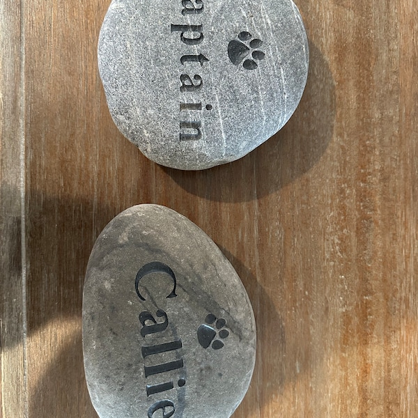 Small River Stone Pet Memorial - Custom Engraved - Free Shipping - Etsy