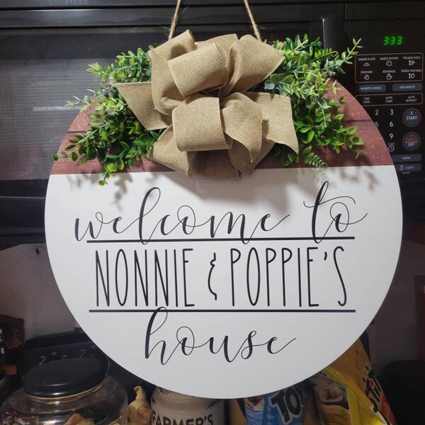 Welcome Sign for Grandparents - Personalized Welcome Sign - Custom Door ...