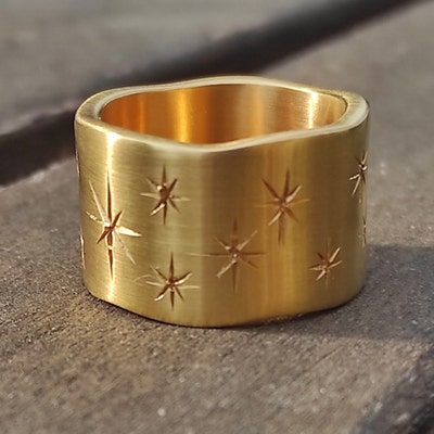 Chunky Wedding Band, Heavy Men's Ring, Extra Thick Wedding Ring, Wide ...