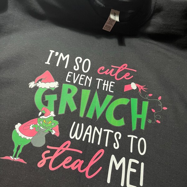 I'm so Cute DTF Heat Transfer, Grinch Lover Gift Print, Full Color DTF ...