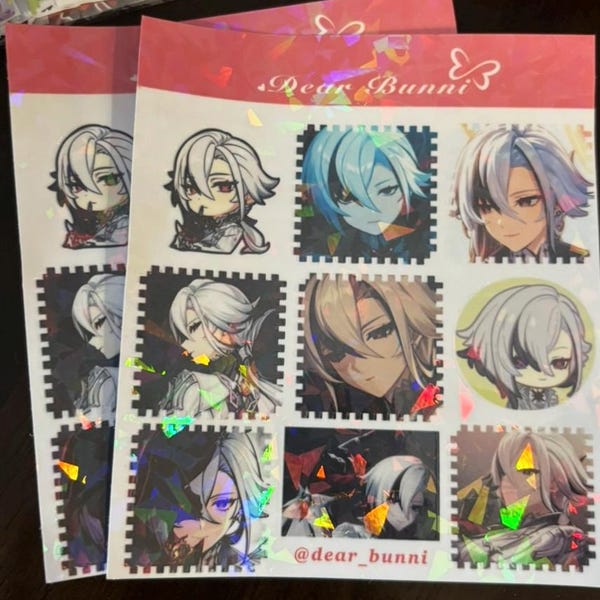 Premade/custom Genshin Stamp Sticker Sheet 4x5 In. |wanderer, Childe ...