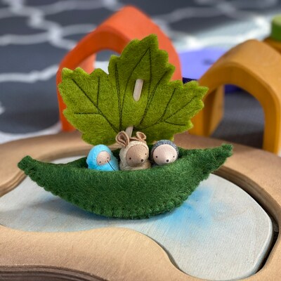 Toy Boat With a Leaf Sail, Wool Felt Canoe, Waldorf Toy - Etsy