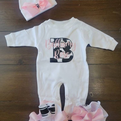 Baby Girl Outfit, Coming Home Outfit, Custom, Handmade, Personalized Newborn, Babyshower Gift ...